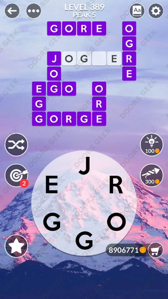 Wordscapes Level 389 Answers ~ Doors Geek