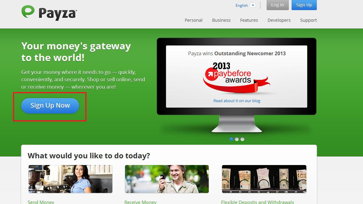 Tutorial de PAYZA: Crear cuenta Payza
