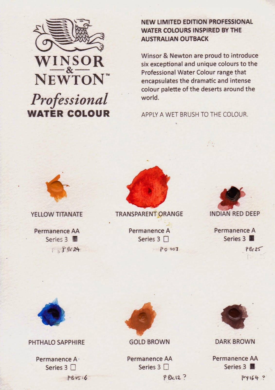 Jane Blundell Artist: Winsor & Newton limited edition watercolours