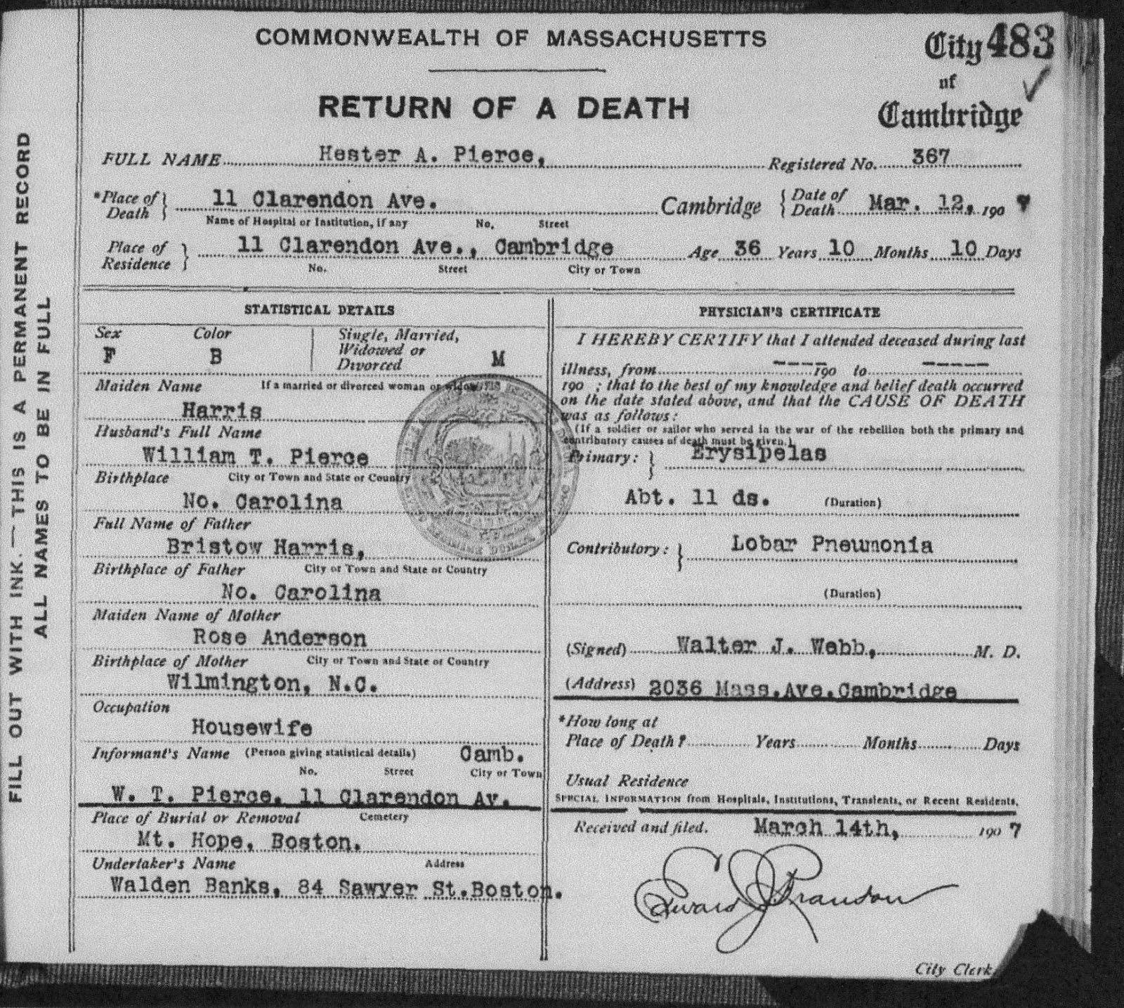 My Harris Family Line --Part three