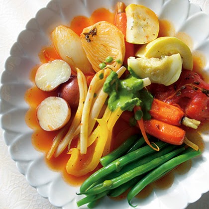 Healthy Recipes: Braised Summer Vegetables with a Green Herb Sauce
