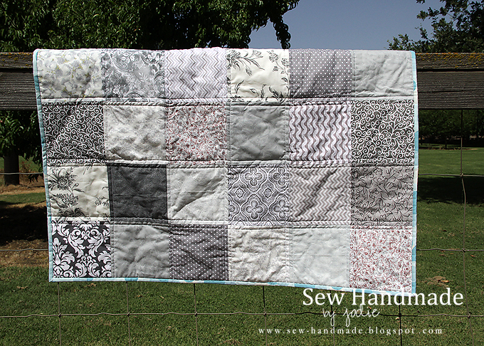 Sew Handmade: Gray Patchwork Child's Quilt - For Sale!