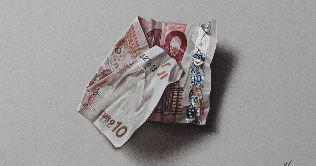 10 Euro Note Drawing - Marcello Barenghi