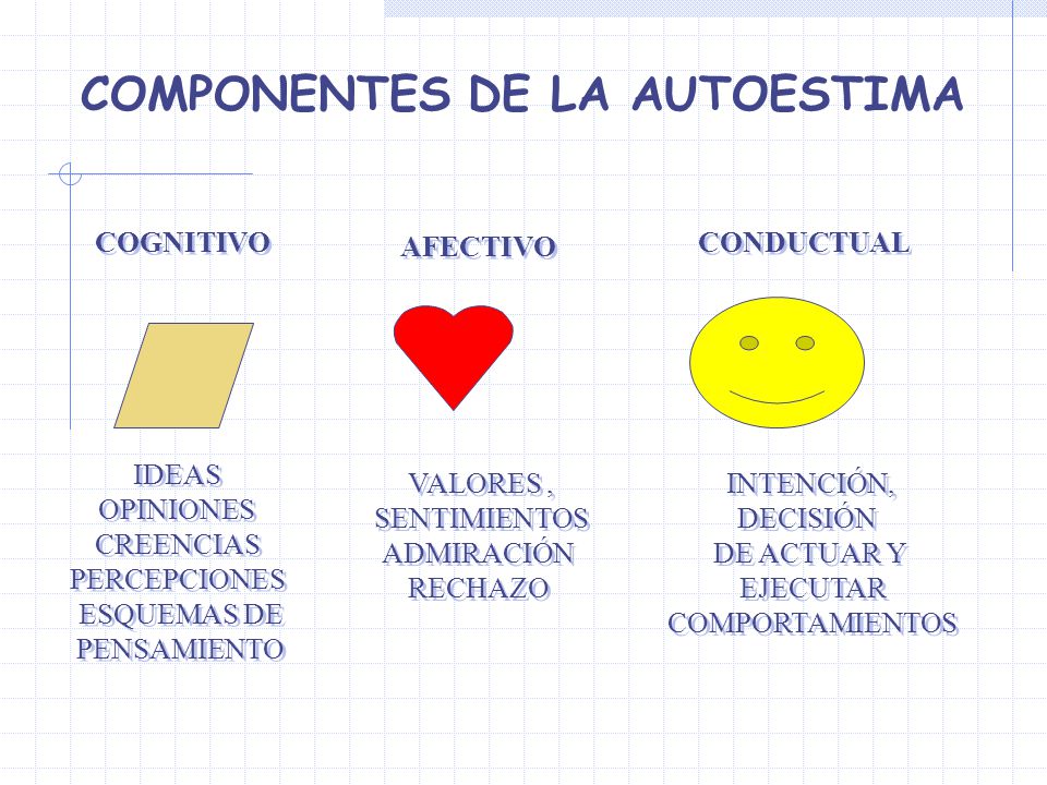 COMPONENTES Y AREAS DEL AUTOESTIMA