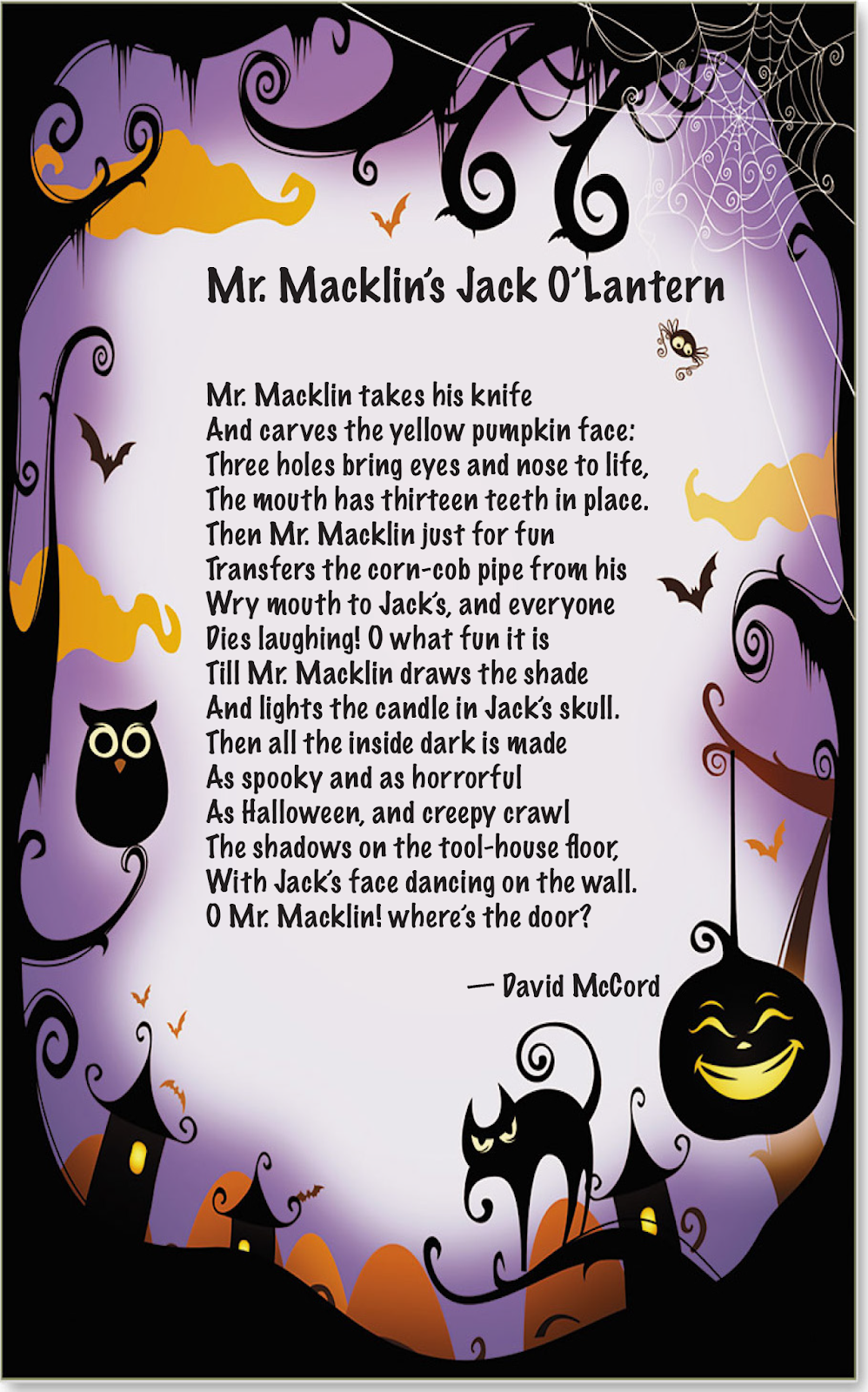 All Hallows Poem: Mr. Macklin's Jack O'Lantern