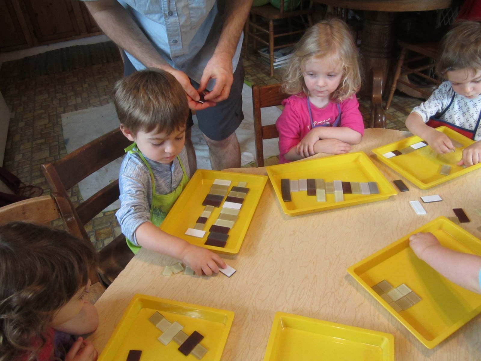 art and soul preschool: Tile Printmaking