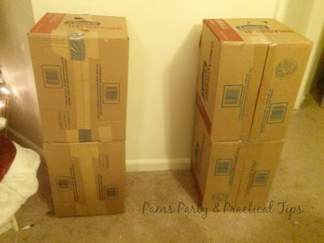 Pams Party & Practical Tips: DIY Cardboard Fireplace Mantel