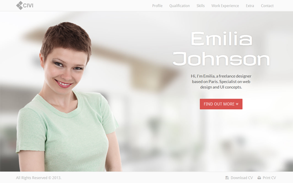 v2.5 Download Civi - Responsive One Page CV Bootstrap Template v2.5