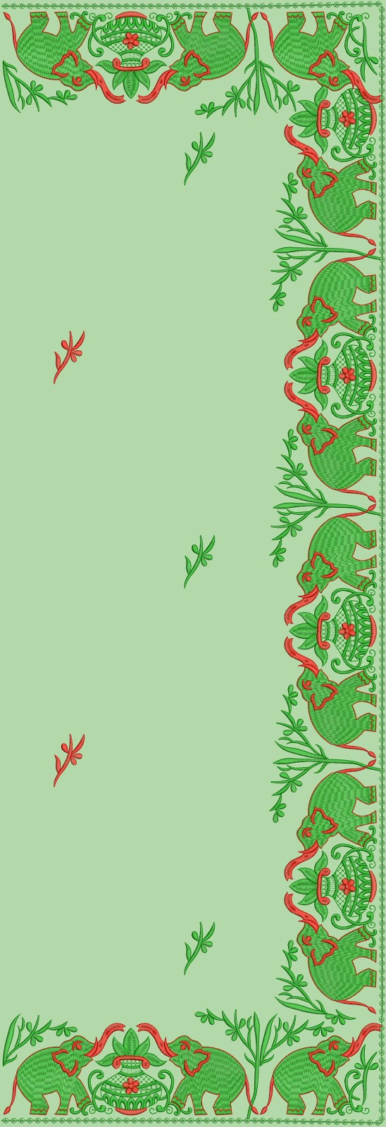 EmbDesignTube: Butterfly Saree Pallu Embroidery Design