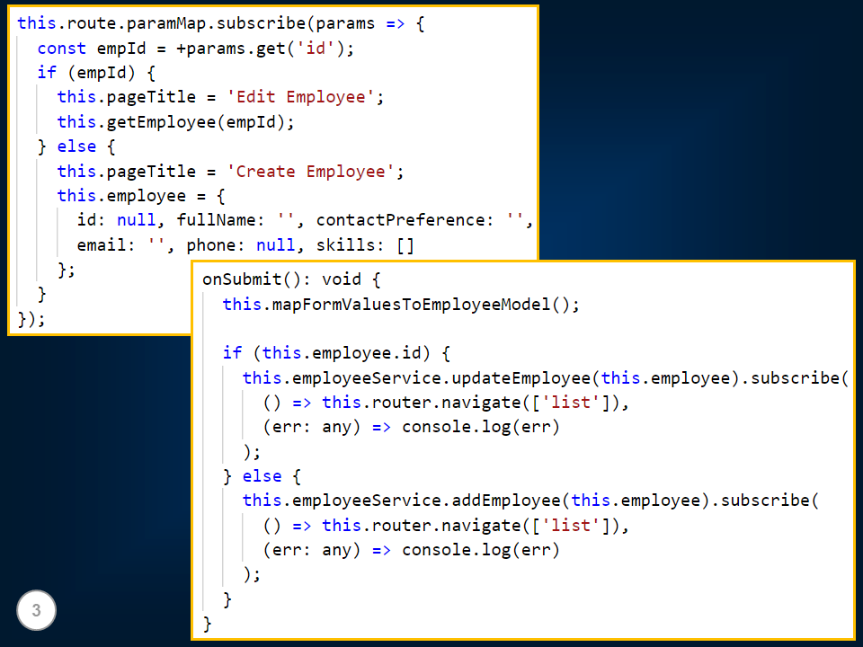 Sql server, .net and c# video tutorial: Angular reactive forms post example - Slides