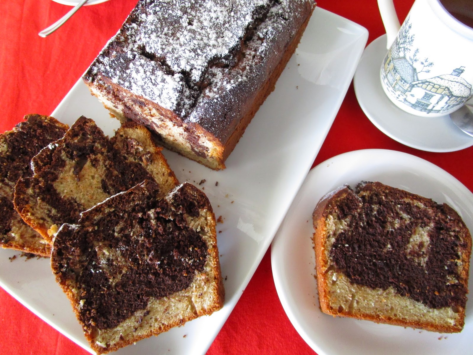 Siempredulces: Plum cake marmolado de plátano y chocolate