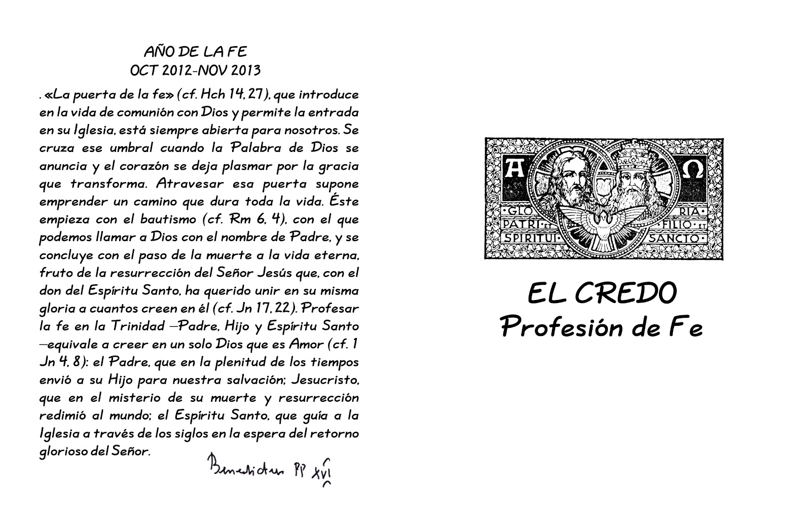 JESUS PASA X AQUI: EL CREDO y el AÑO DE LA FE