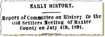 Ozarks' History: History of Baxter County by 1891