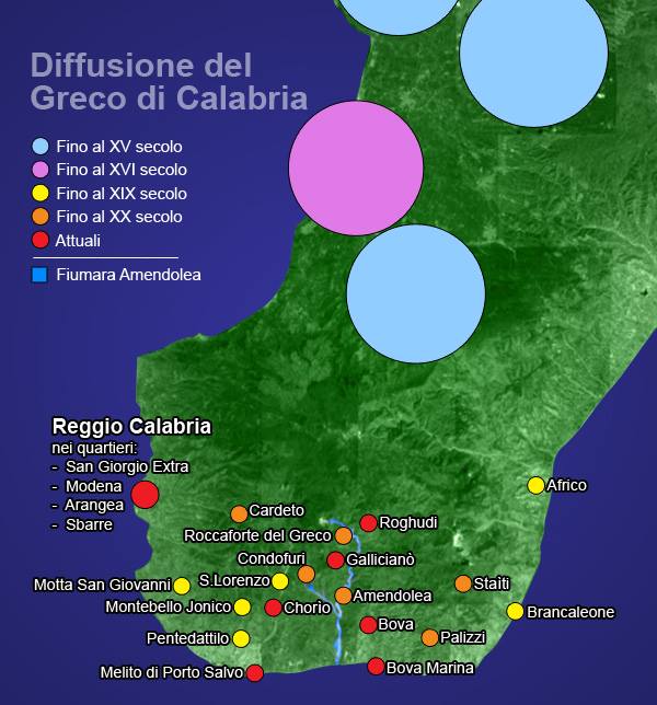 Il dizionario dialettale della Calabria (Rohlfs 1996): Grecanico