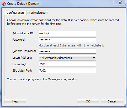 SOA 12c - Create Integrated weblogic server default domain - Oracle Fusion Middleware Blog