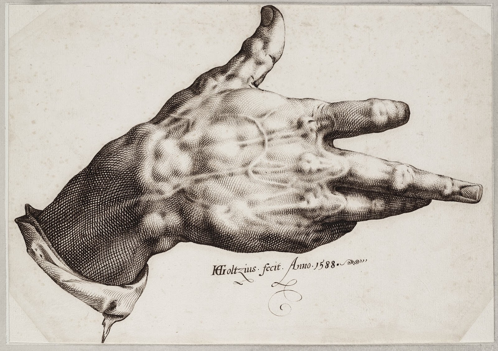 Hendrick Goltzius: The artist's right hand (1588)
