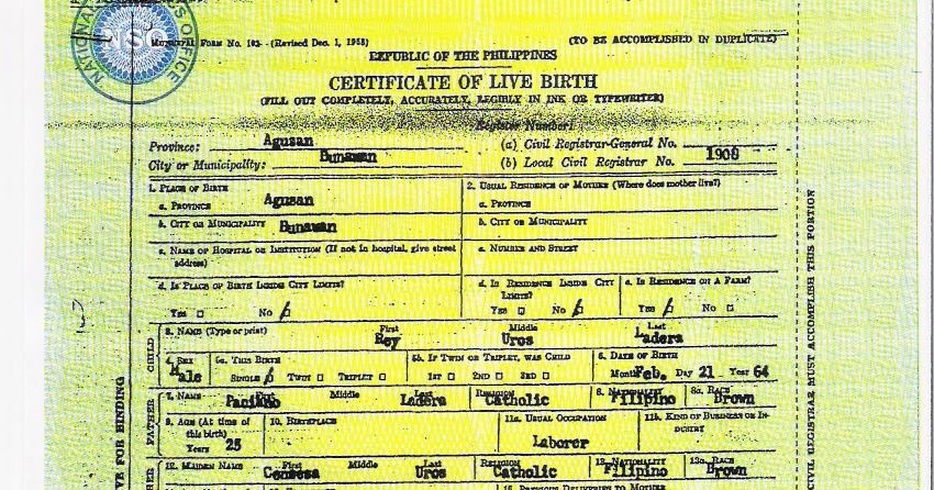 reydocs2015: certificate of live birth from nso