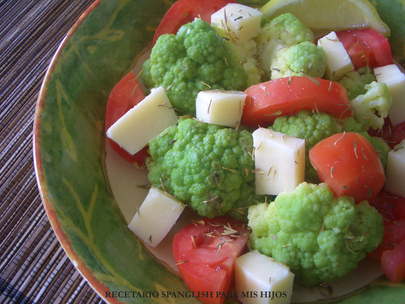 Recetario Spanglish para mis hijos: Ensalada de broccoflower o coliflor ...