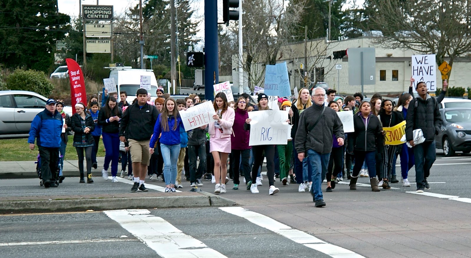 Shoreline Area News: Students rally in political protest