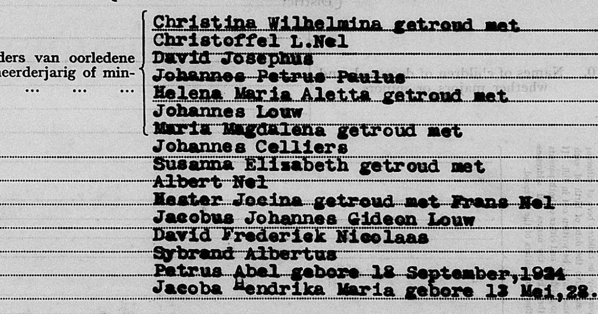 Familie-legkaart: h.8. Jacobus Johannes Gideon Louw NEL