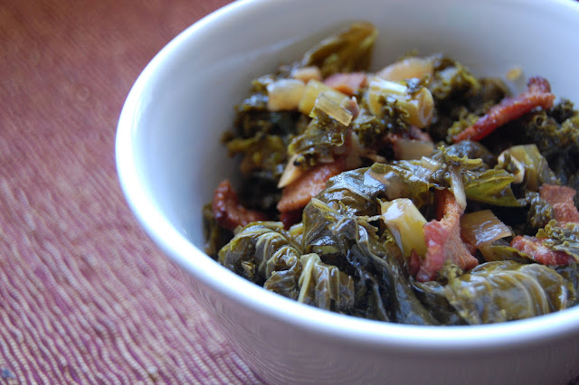 Food.OakMonster.com: Beer Braised Kale with Bacon