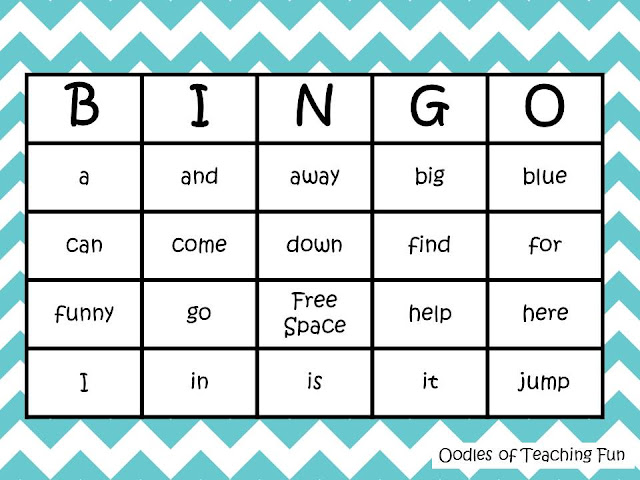Sight Word Bingo Printable for School and Home - Oodles of Teaching Fun