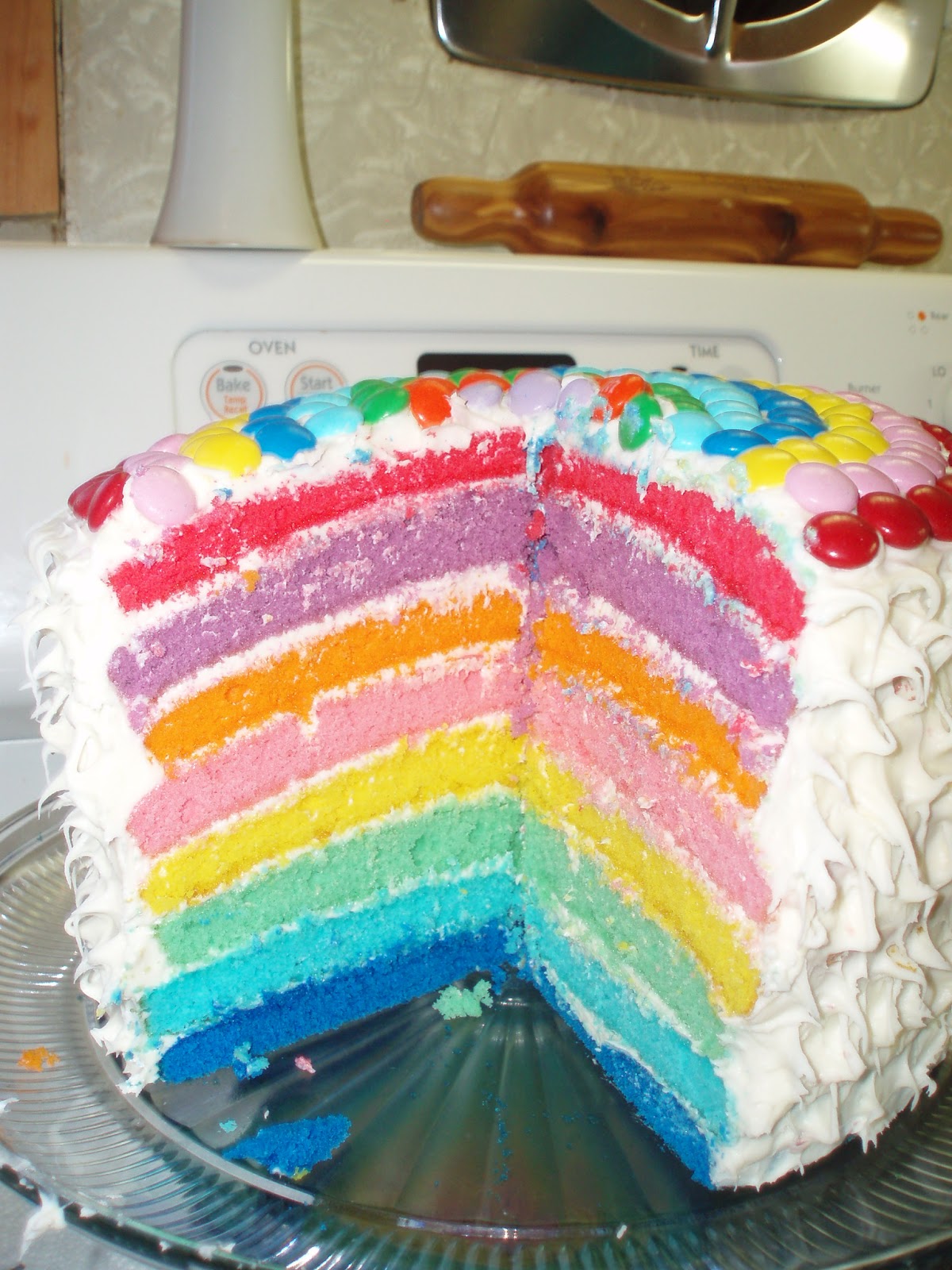 For The Everyday Mom: 8 Layer Rainbow Cake