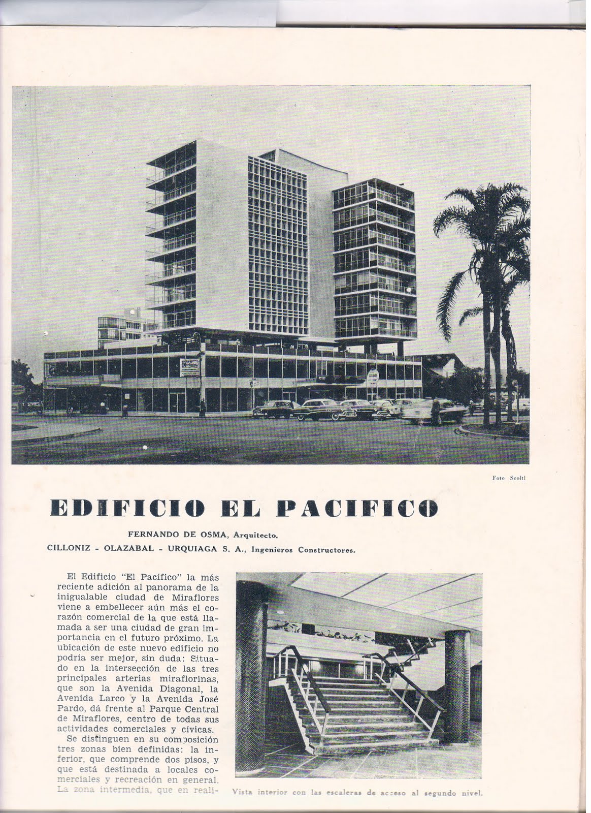 Edificio El Pacifico de Miraflores en Lima - Perú: Edificio El Pacífico en 1958