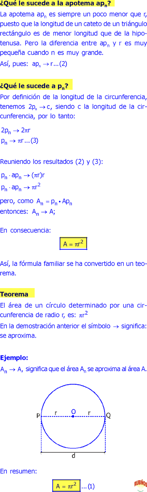 ÁREAS DE REGIONES CIRCULARES FÓRMULAS Y PROPIEDADES DE GEOMETRIA ...
