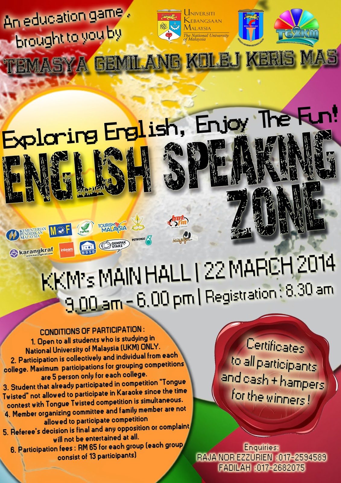 English Speaking Zone (ESZ) ~ TG2KM UKM