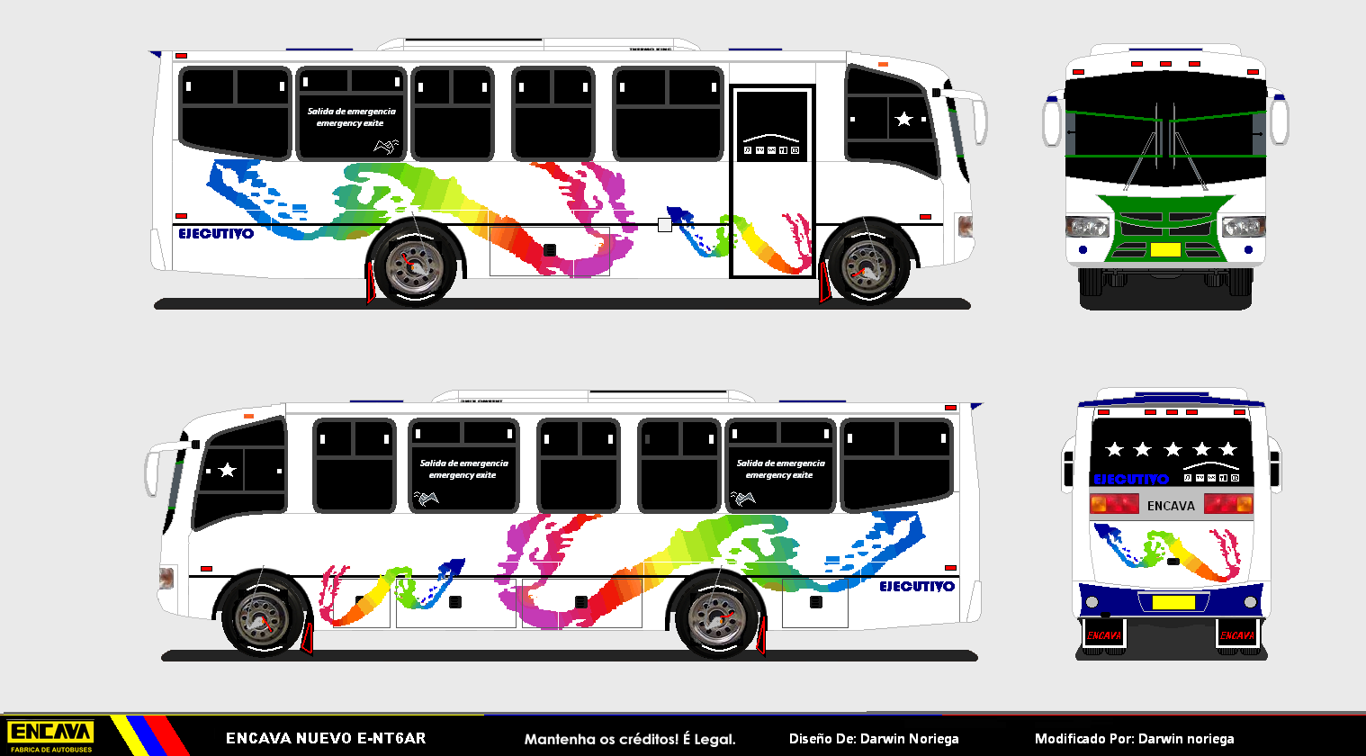 Diseños Autobuses VNZLA: ENCAVA NUEVO E - NT610AR diseño ficticio