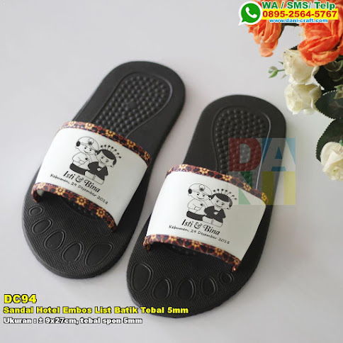 Sandal Hotel Embos List Batik Tebal 5mm | Souvenir Pernikahan