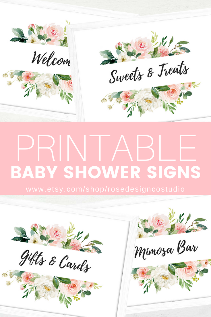 Printable Baby Shower Signs | Rose Design Co.