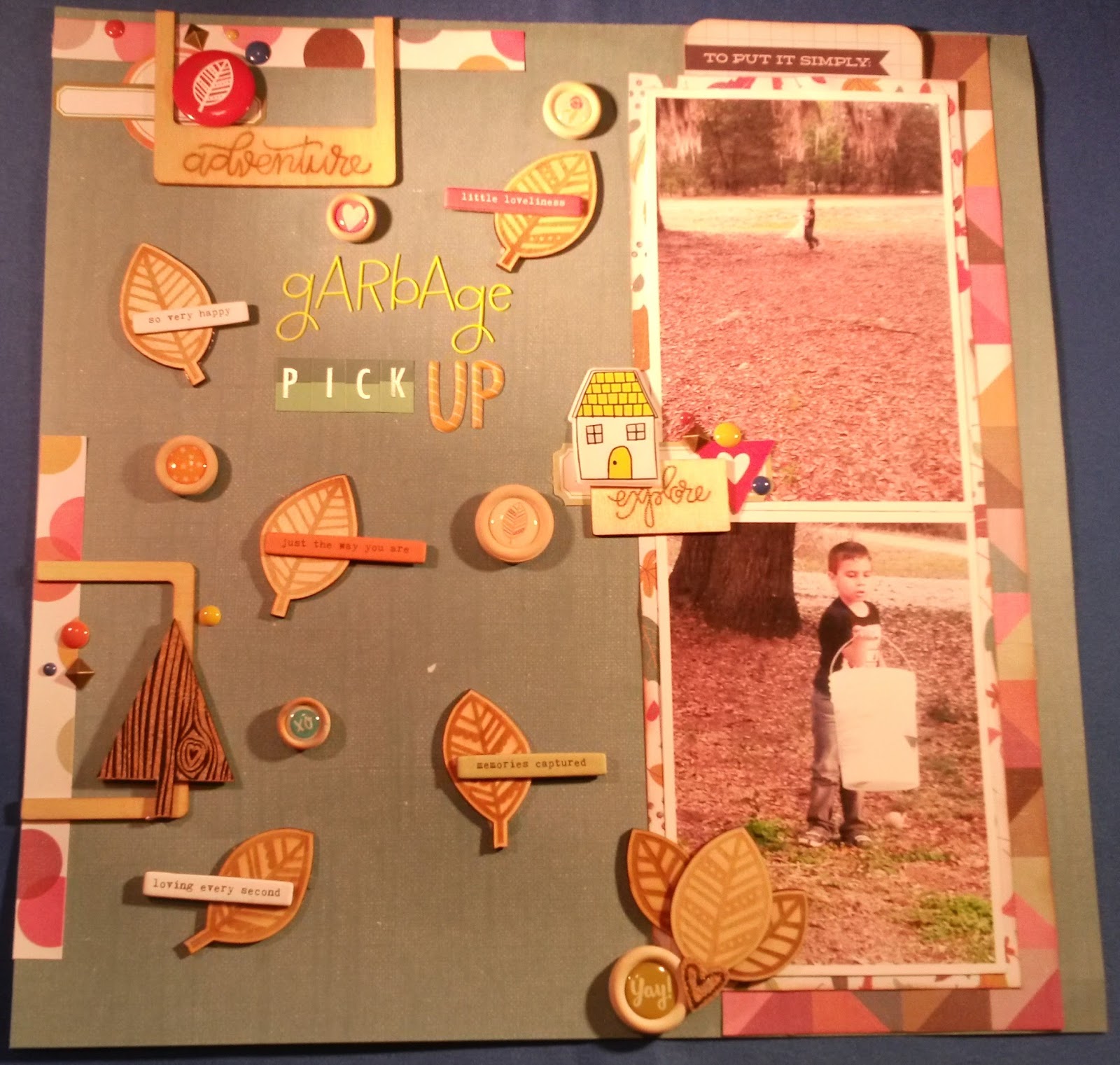 Garbage Pick Up Scrapbook Layout (Freckled Fawn Kits) Page 8
