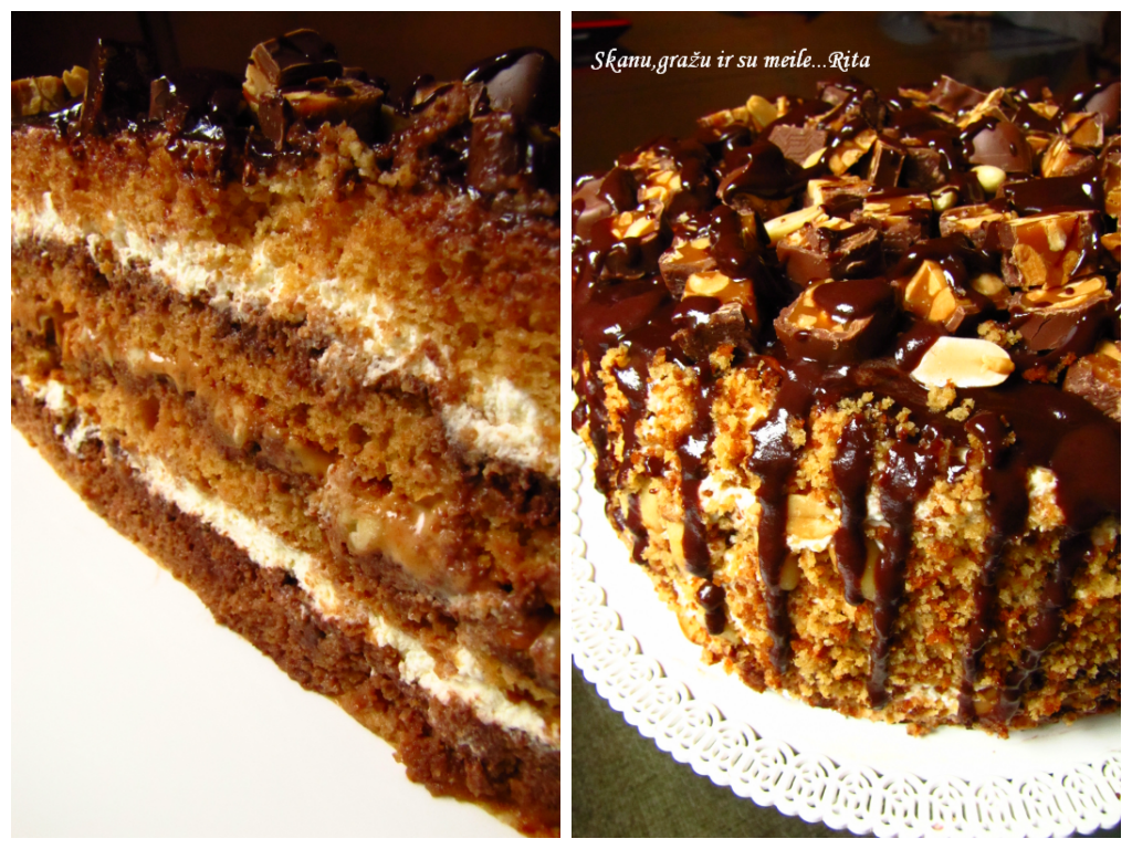 Ritos receptai : Tortas ''Snickers''