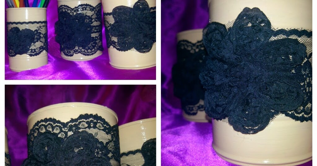 CRAFTY SATURDAY: Lace Trimmed Vanity Containers