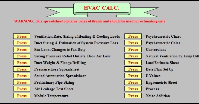 Total HVAC Calculations In Excel Sheet (Download HVAC Calculator For Free)