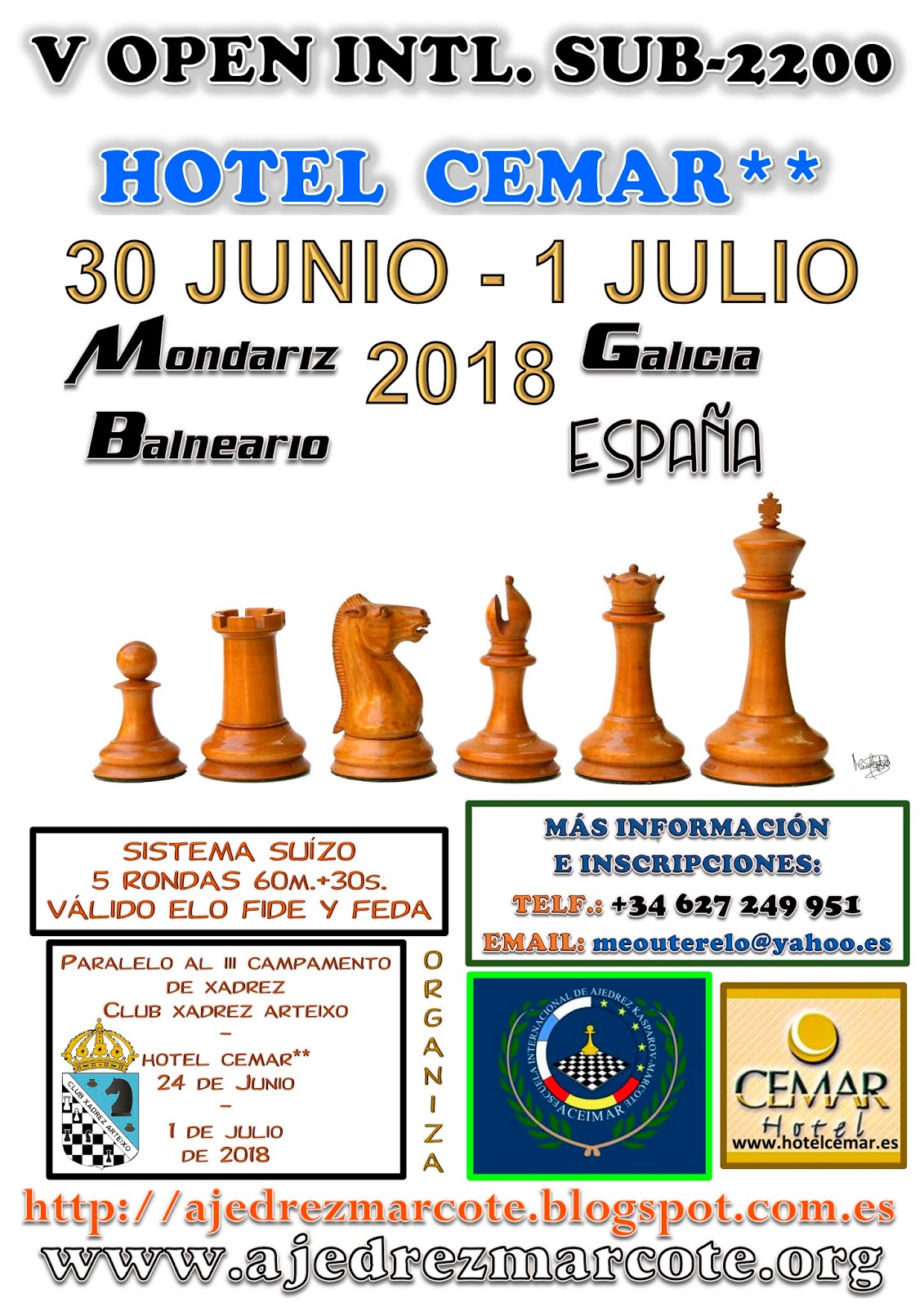 AJEDREZ MARCOTE: V OPEN INTERNACIONAL SUB-2200 HOTEL CEMAR