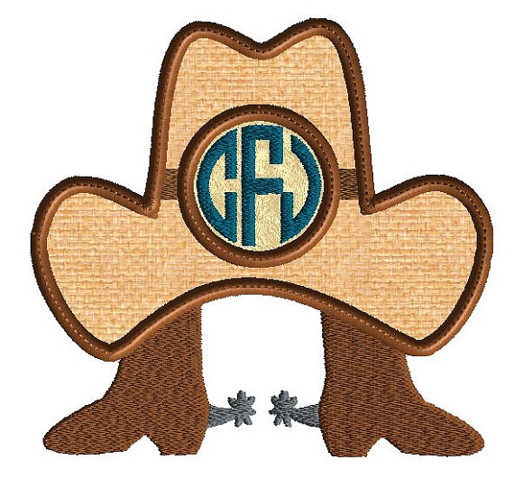 AdelaidesCorner: Cowboy applique, machine embroidery design, monogram ...