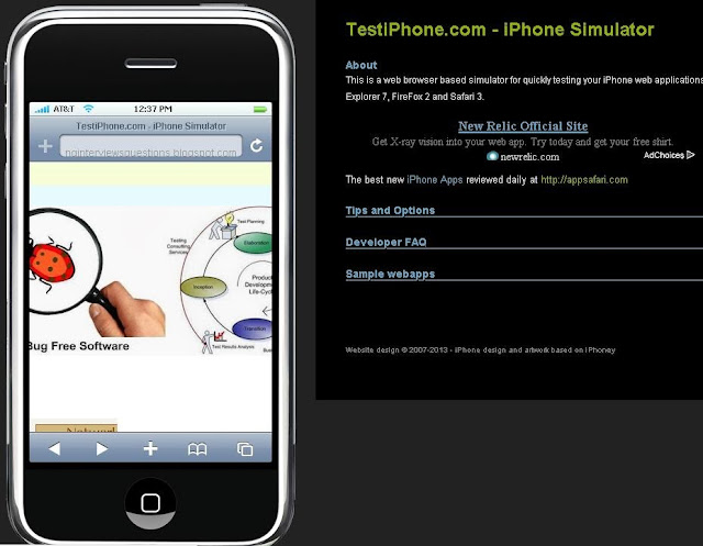 Simulator for Testing iPhone Web Apps based on Web Browser | TestiPhone ...