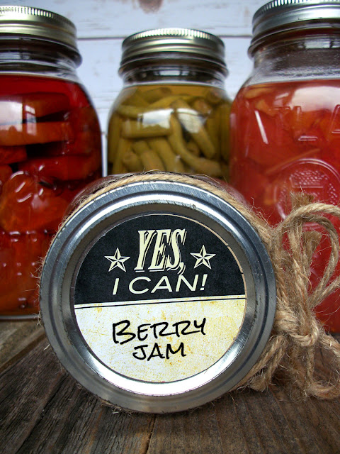 Colorful Adhesive Canning Jar Labels: New vintage style canning jar labels