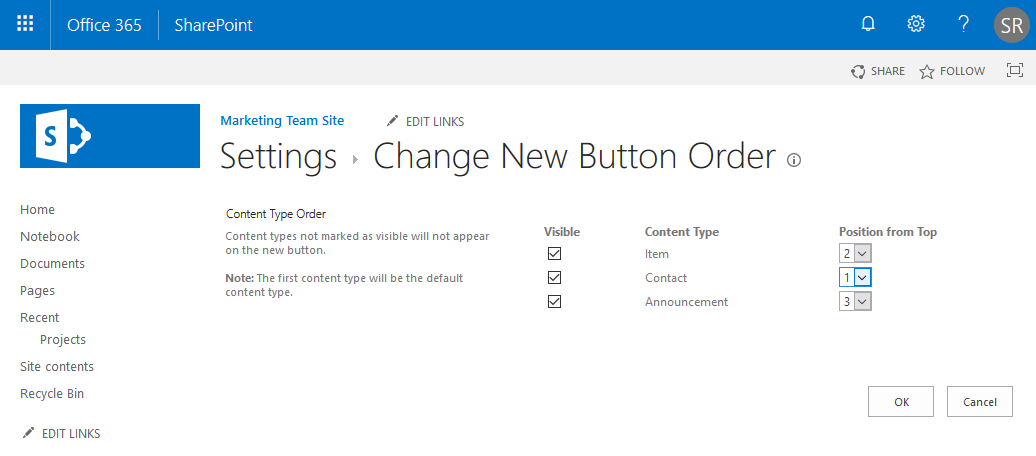 SharePoint Online Change Content Type Order In New Menu Using PowerShell SharePoint Diary sharepoint-online-change-content-type-order-in-new-menu-using-powershell-sharepoint-diary
