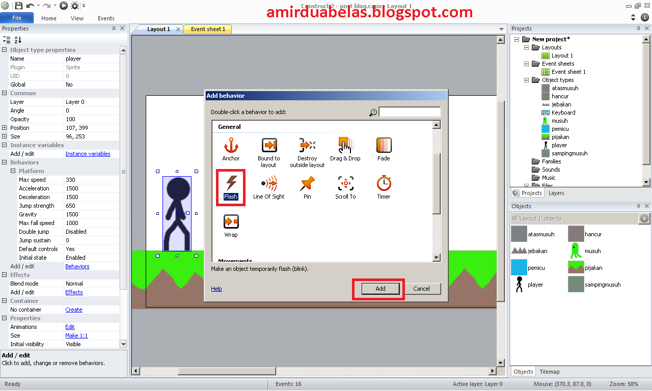 Part 9 Cara Membuat Nyawa Player Di Construct 2 [Penjelasan Detail ...