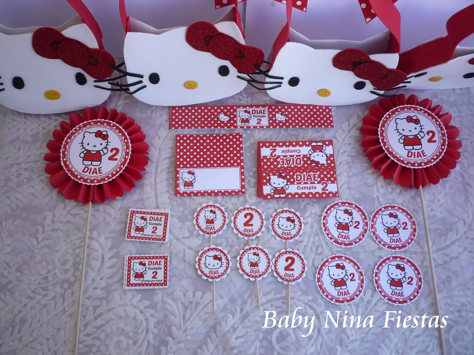 Baby Nina Fiestas: Kit de cumpleaños Hello Kitty para el 2do cumple de Diae