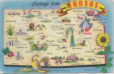 World Through Postcards: Kansas, the USA