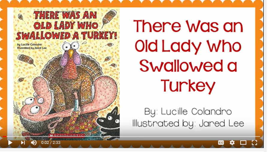 There Was An Old Lady Who Swallowed A Turkey......... Activity And ...