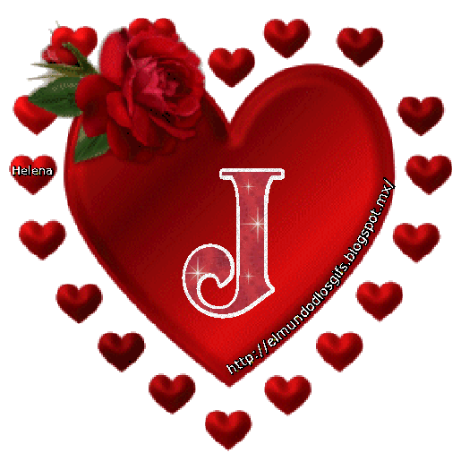 El Mundo de los Gifs: J → Corazón rojo con iniciales