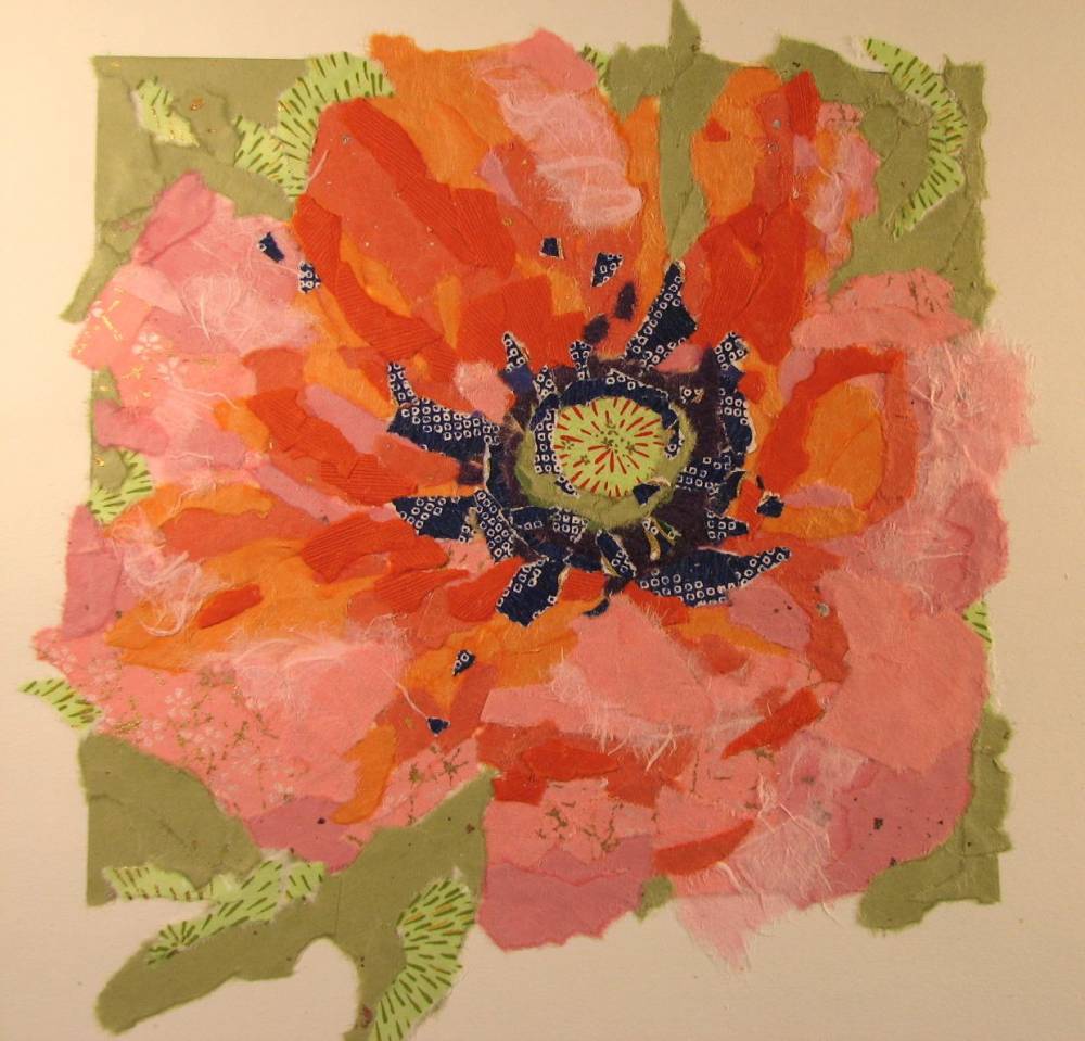 Kim Blair Artist: Collage, Paper Poppy, by Kim Blair