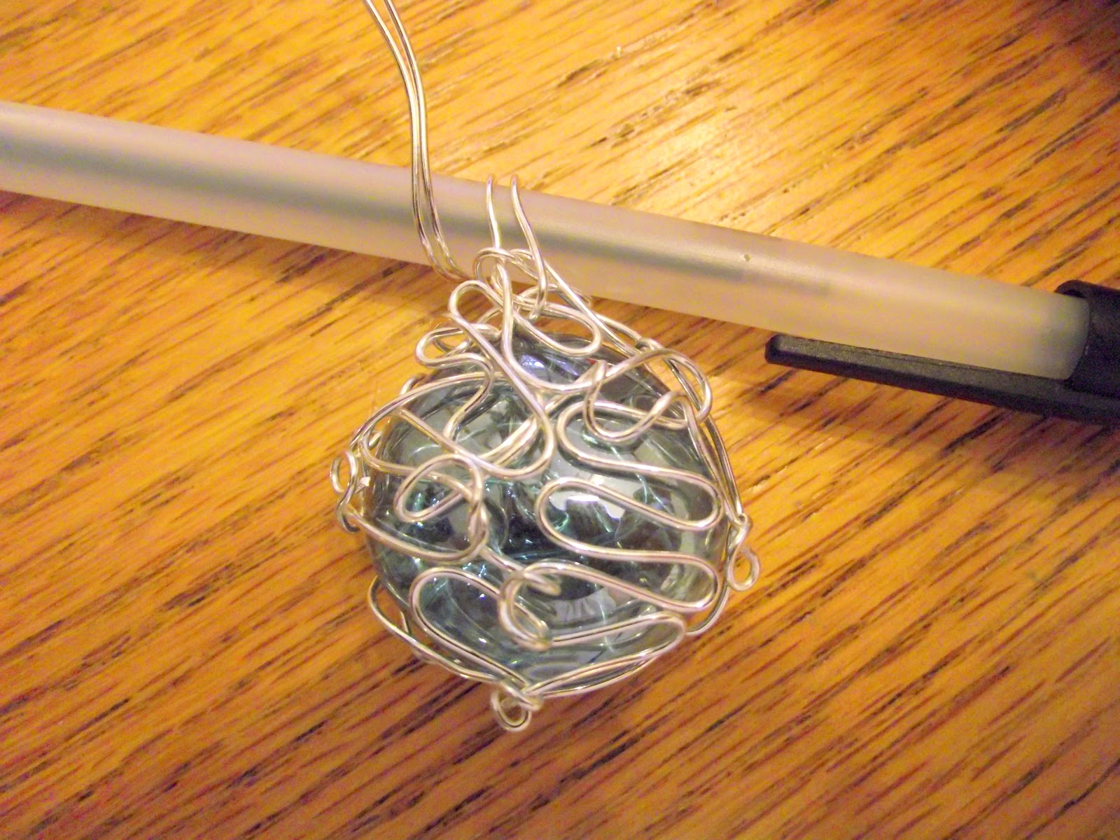 A View at Five-Two: Wire Wrapped Glass Pebble Pendant - Easy Christmas Gift