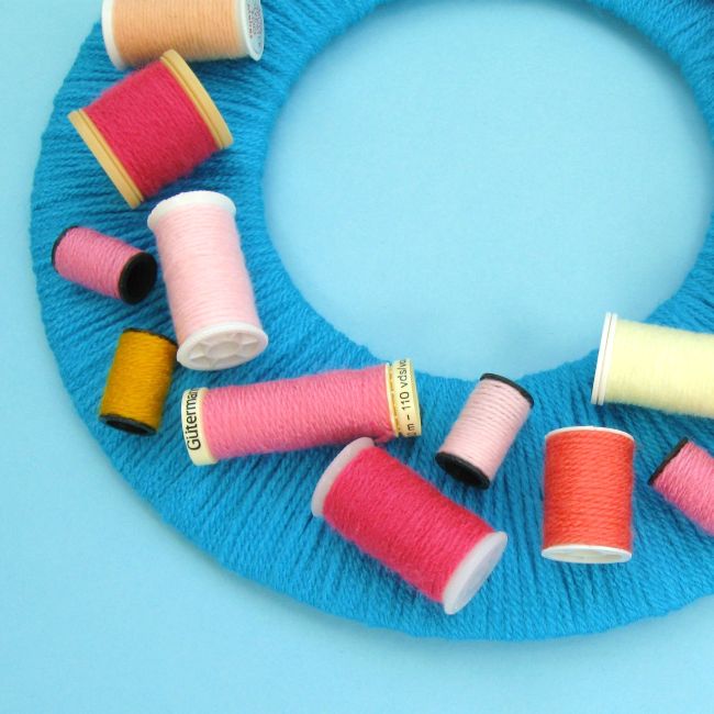 Bugs and Fishes by Lupin: DIY Upcycled Sewing Thread Reels Wreath